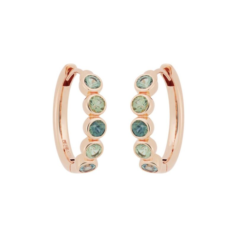 Creolen Confetti Wave Saphir 18K Roségold - Galerie Voigt